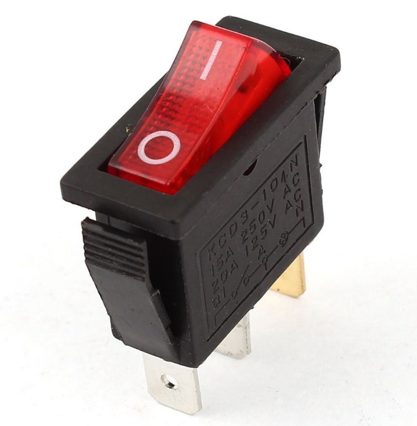 ON/OFF Rocker Switch with 230VAC Bulb (Medium) KCD3-3P - Electronic ...