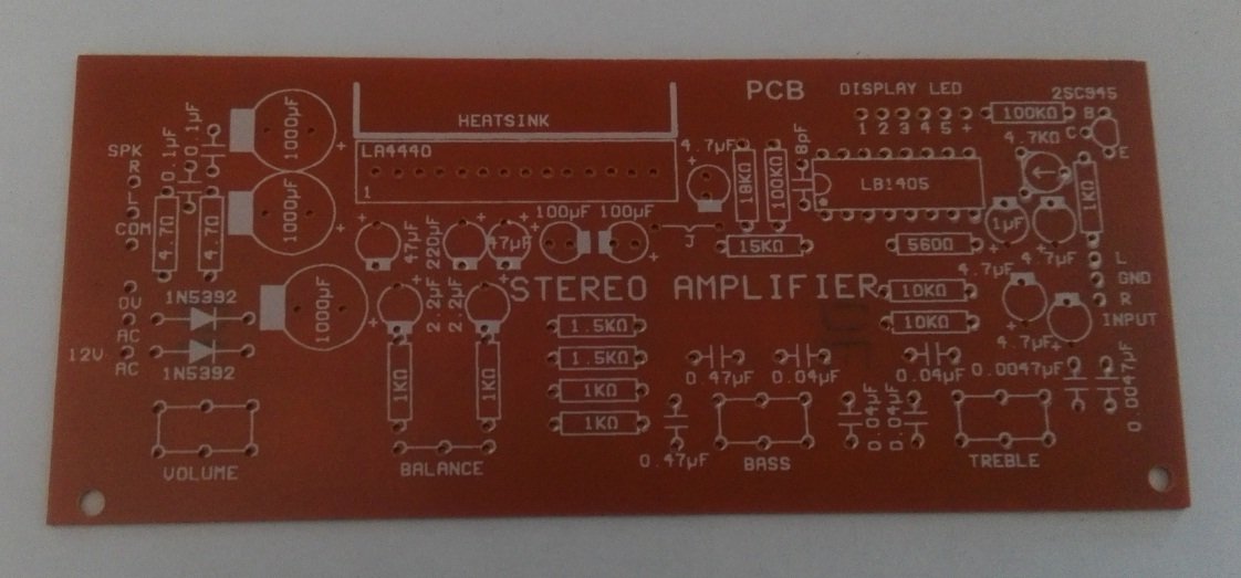 LA4440 Stereo Amplifier PCB (Single IC 10W+10W) (12VDC) - Electronic ...