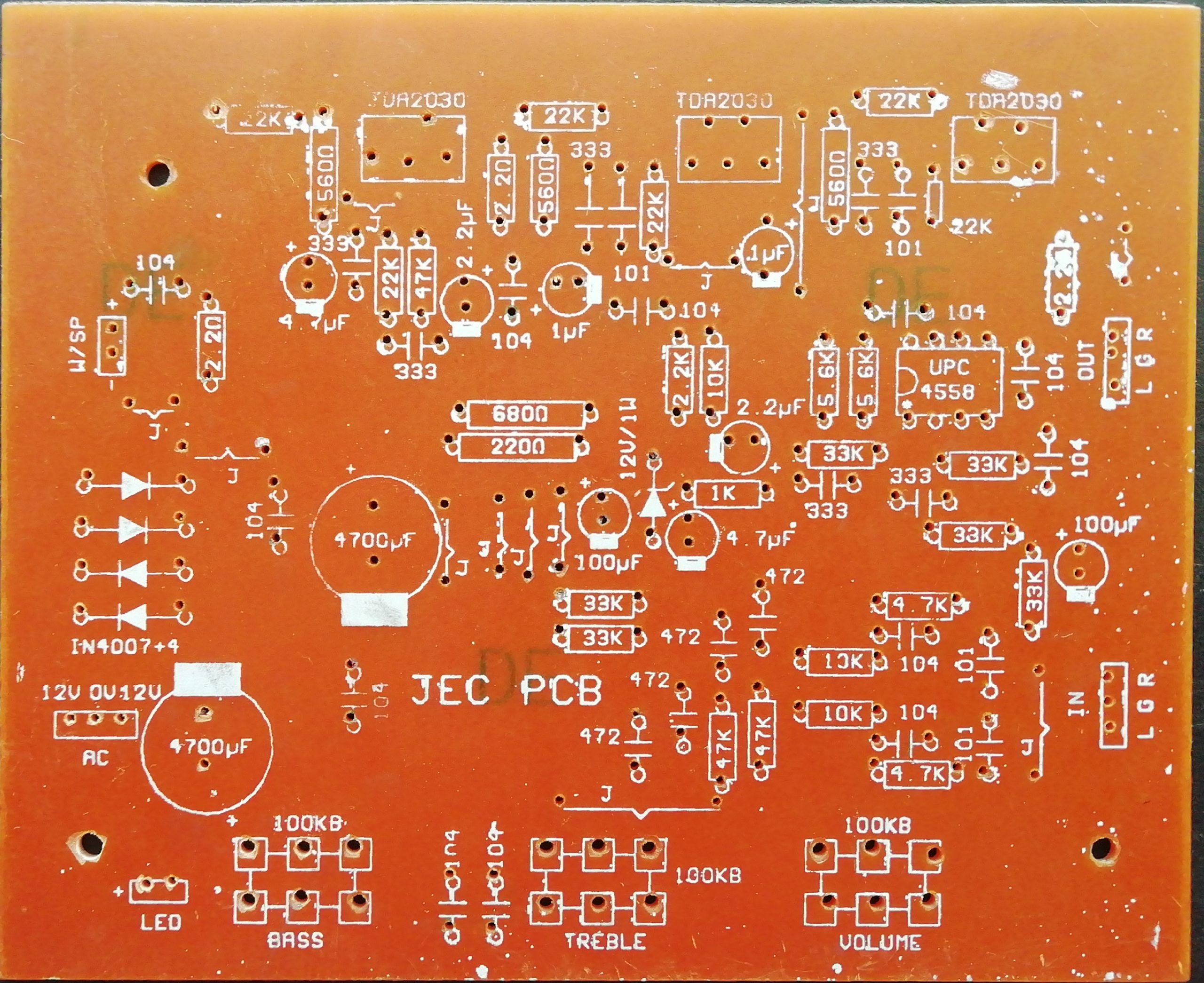 90W Hi-Stereo Amplifier with Sub-woofer (4558) - Electronic Components ...